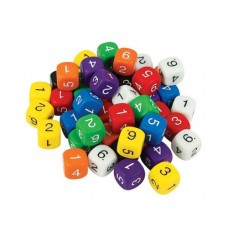 Dice - Coloured with Numerals- from who what why
