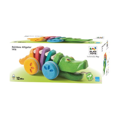 Dancing Alligator Rainbow Pullalong - Plan Toys - from who what why