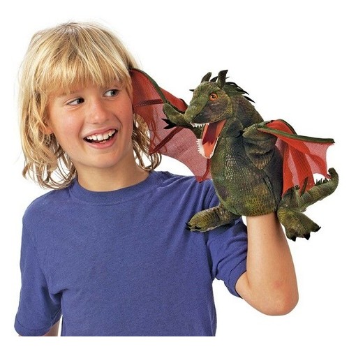 Folkmanis Hand Puppet - Dragon Winged - from who what why
